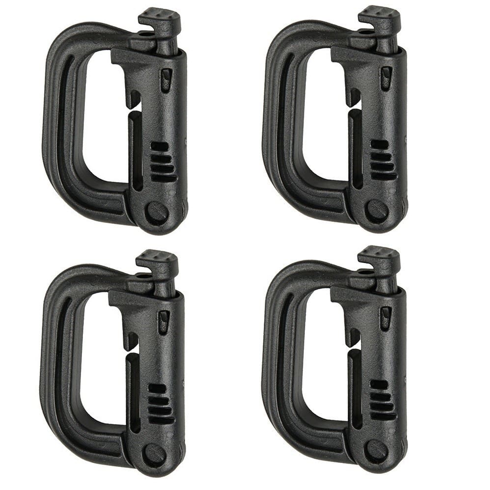Airsoftneeds - Tactical D-Ring Set 4st. (zwart) - airsoftneeds.nl
