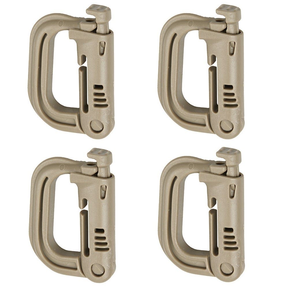 Airsoftneeds - Tactical D-Ring Set 4st. (tan) - airsoftneeds.nl
