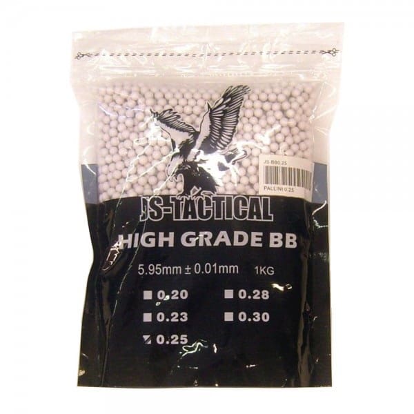 JS-Tactical – Airsoft Ball Pellets 0,25g – White (1Kg) - airsoftneeds.nl