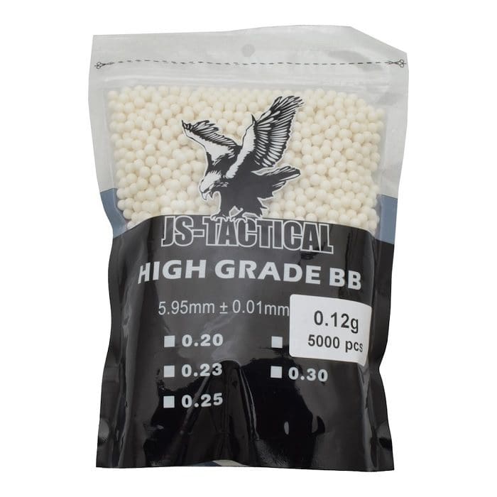 JS-Tactical – Airsoft Ball Pellets 0,12g – White (5000 st ...