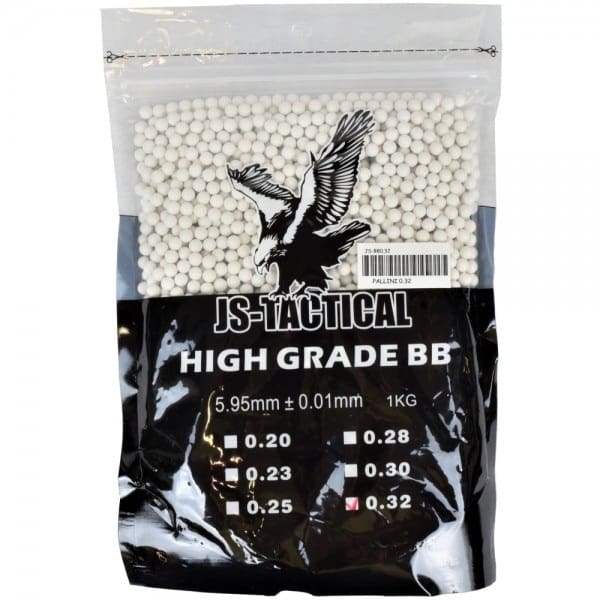 JS-Tactical – Airsoft Ball Pellets 0,32g – White (1Kg) - airsoftneeds.nl