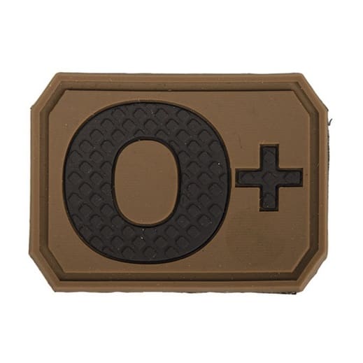 Mil-Tec – 3D Blood Type Patch – O Positive (dark coyote) - airsoftneeds.nl