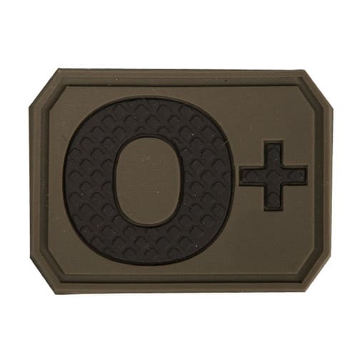 Mil-Tec – 3D Blood Type Patch – O Positive (olive) - airsoftneeds.nl