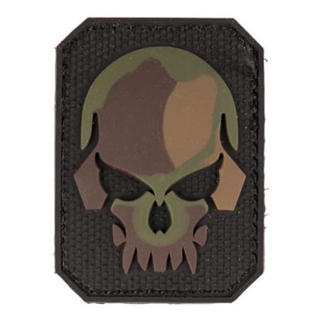 Mil-Tec – PVC Skull 3D Velcro Patch (camo zwart) - airsoftneeds.nl